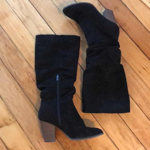 Merona | Shoes | Basic Textile Suede Slouch Boots | Poshmark